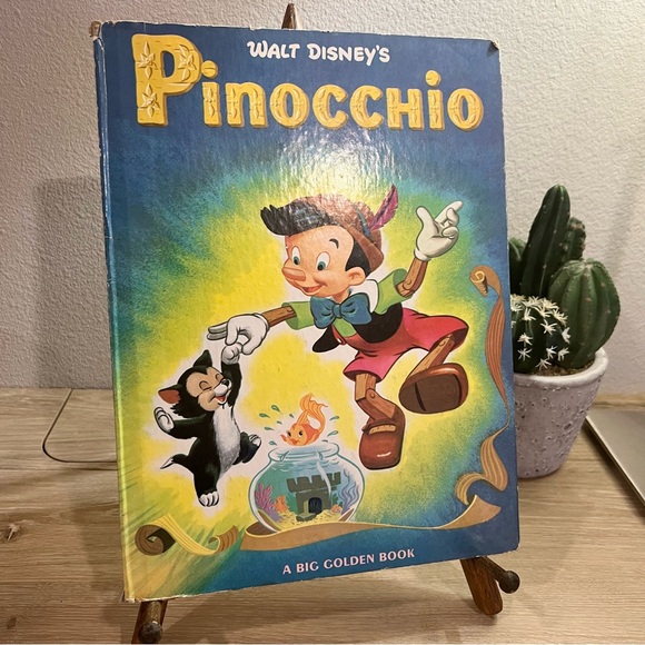 Accents | Vintage Walt Disneys Pinocchio Big Golden Book 1953 1967 ...